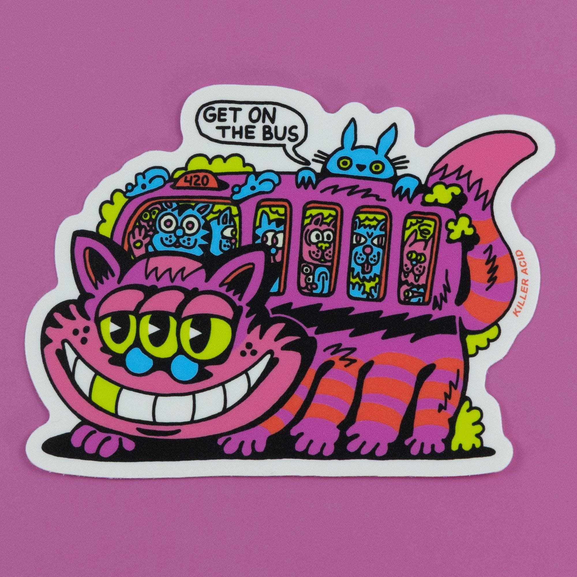 Killer Acid - Cheshire Cat Bus Sticker – Cool Cat Collective